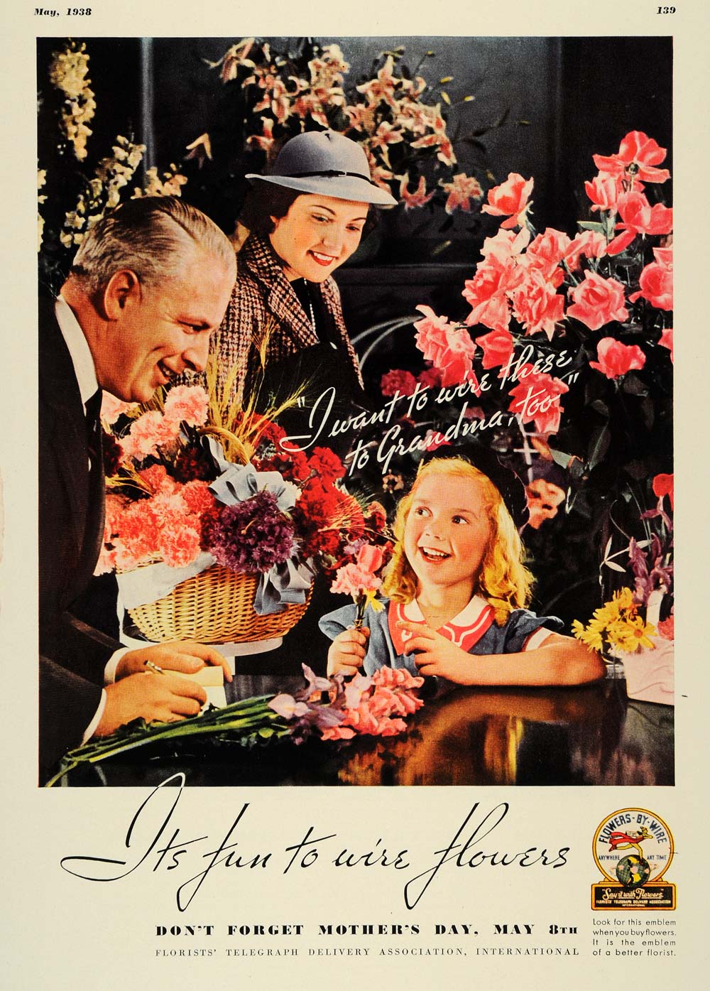 1938 Ad FTD Florists Telegraph Delivery Grandma Child - ORIGINAL ESQ1 ...