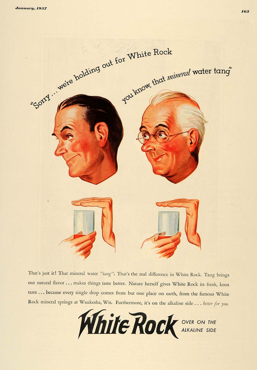 1937 Ad White Rock Mineral Water Alkaline Springs Drink - ORIGINAL ESQ ...