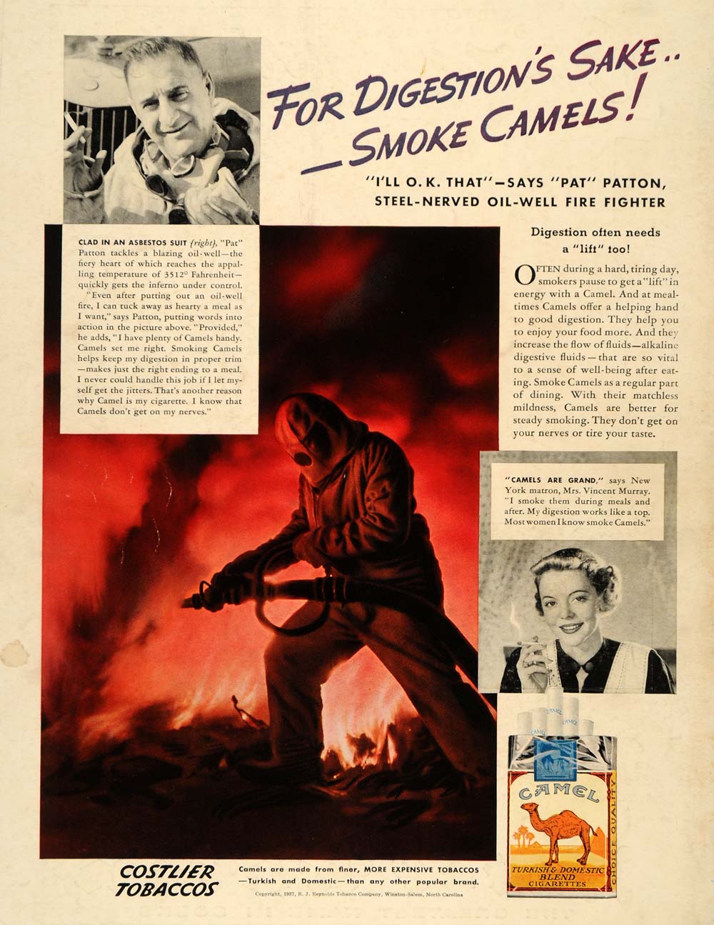 1937 Ad Camel Cigarettes Pat Patton Mrs. Vincent Murray - ORIGINAL ESQ ...