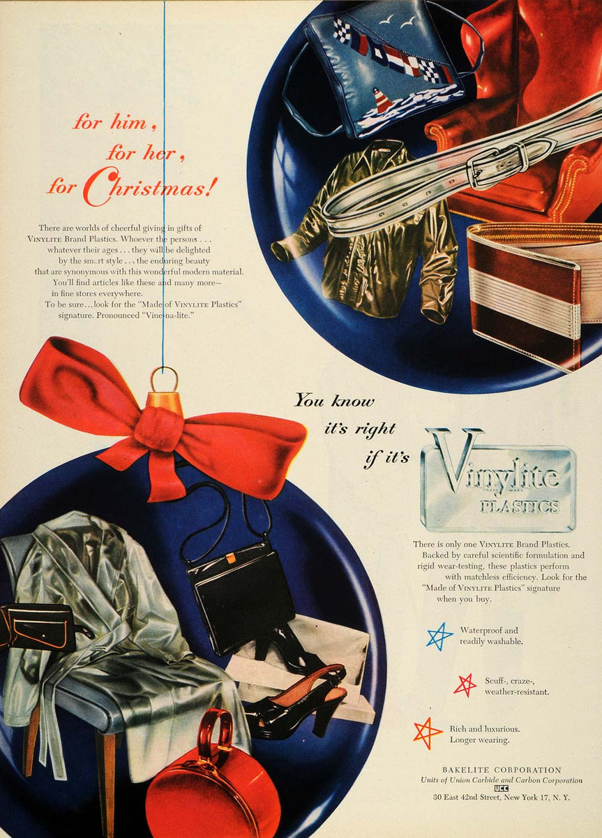 1947 Ad Vinylite Plastic Bakelite Ornament Christmas - ORIGINAL ADVERT ...