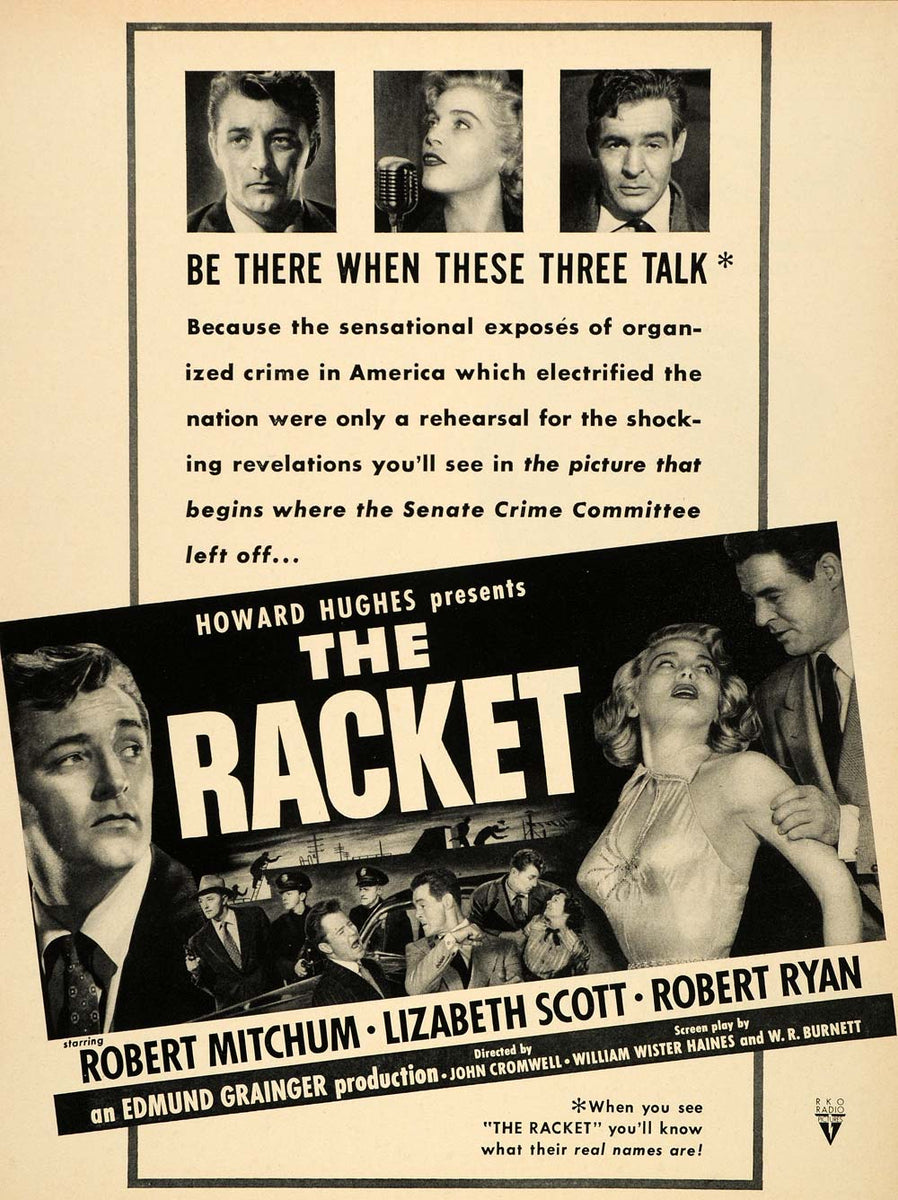 1951 Ad The Racket Film Movie Howard Hughes Robert Ryan - ORIGINAL ESQ ...