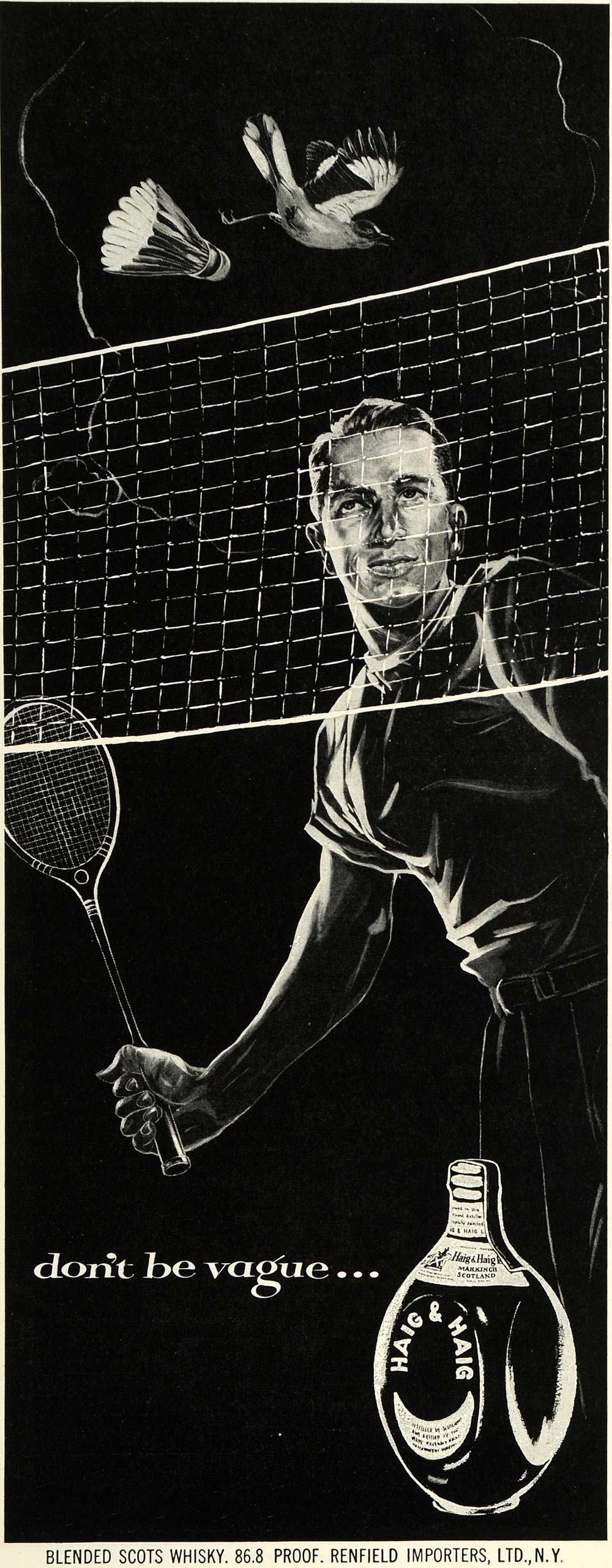 1954 Ad Haig Haig Scots Whiskey Badminton Renfield - ORIGINAL ADVERTIS ...