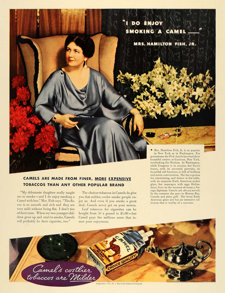 1933 Ad Camel Cigarettes Hamilton Fish Tobacco Reynolds - ORIGINAL F2A ...