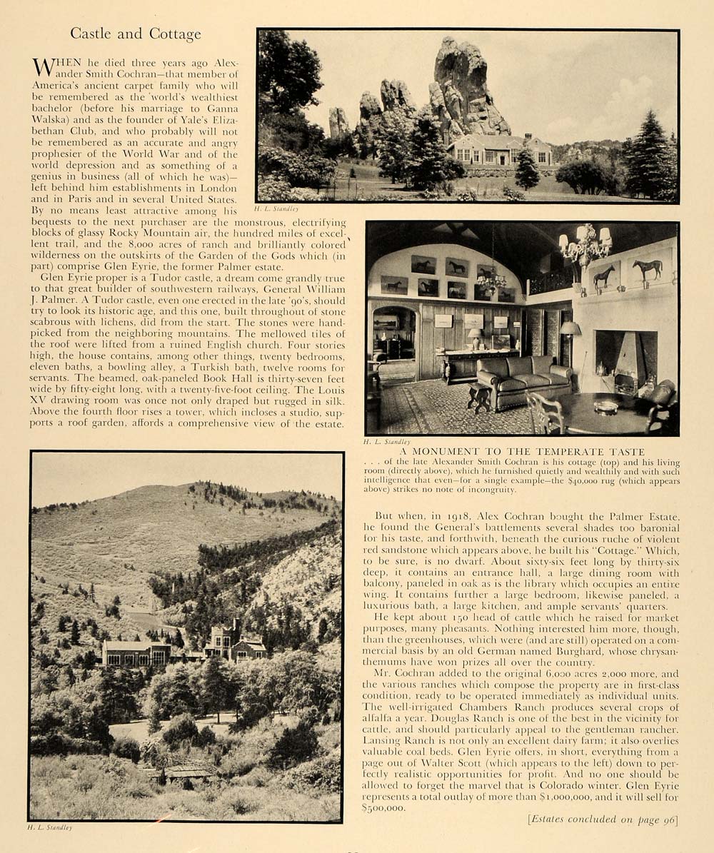 1933 Print Alexander Smith Cochran Palmer Estate Eyrie ORIGINAL HISTOR ...