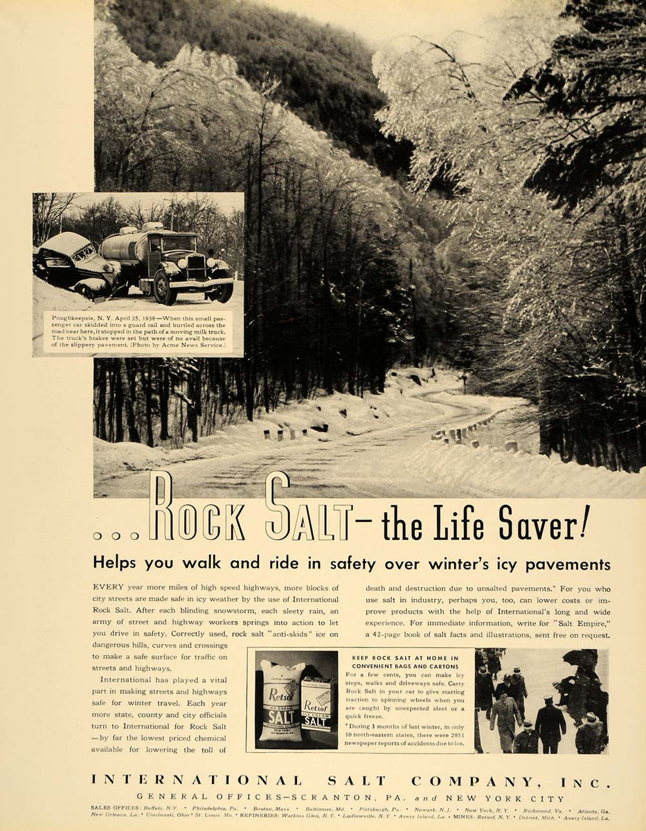 1938 Ad International Rock Salt Icy Winter Ice Cream - ORIGINAL ADVERT ...