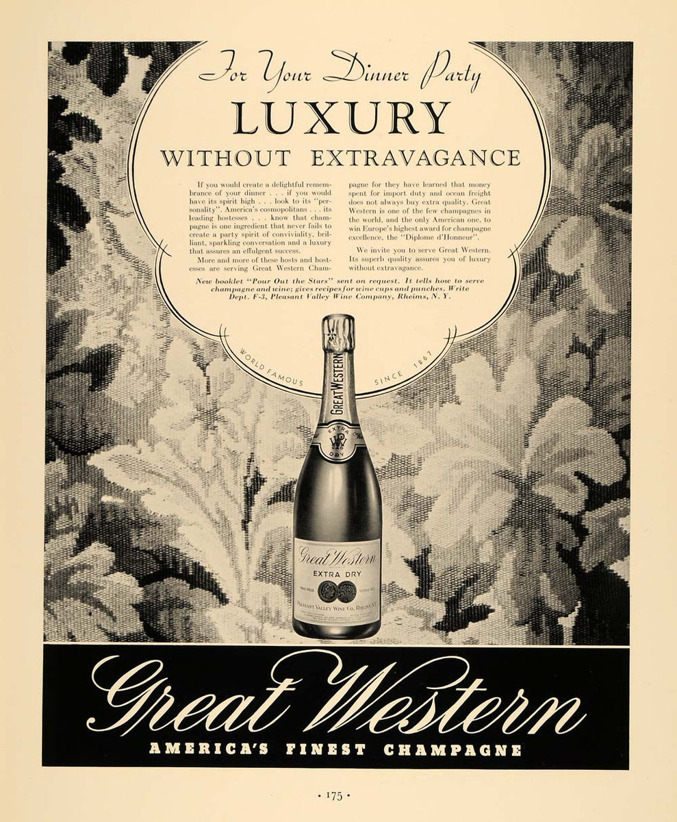1935 Ad Great Western Champagne Alcoholic Beverage - ORIGINAL ADVERTIS ...