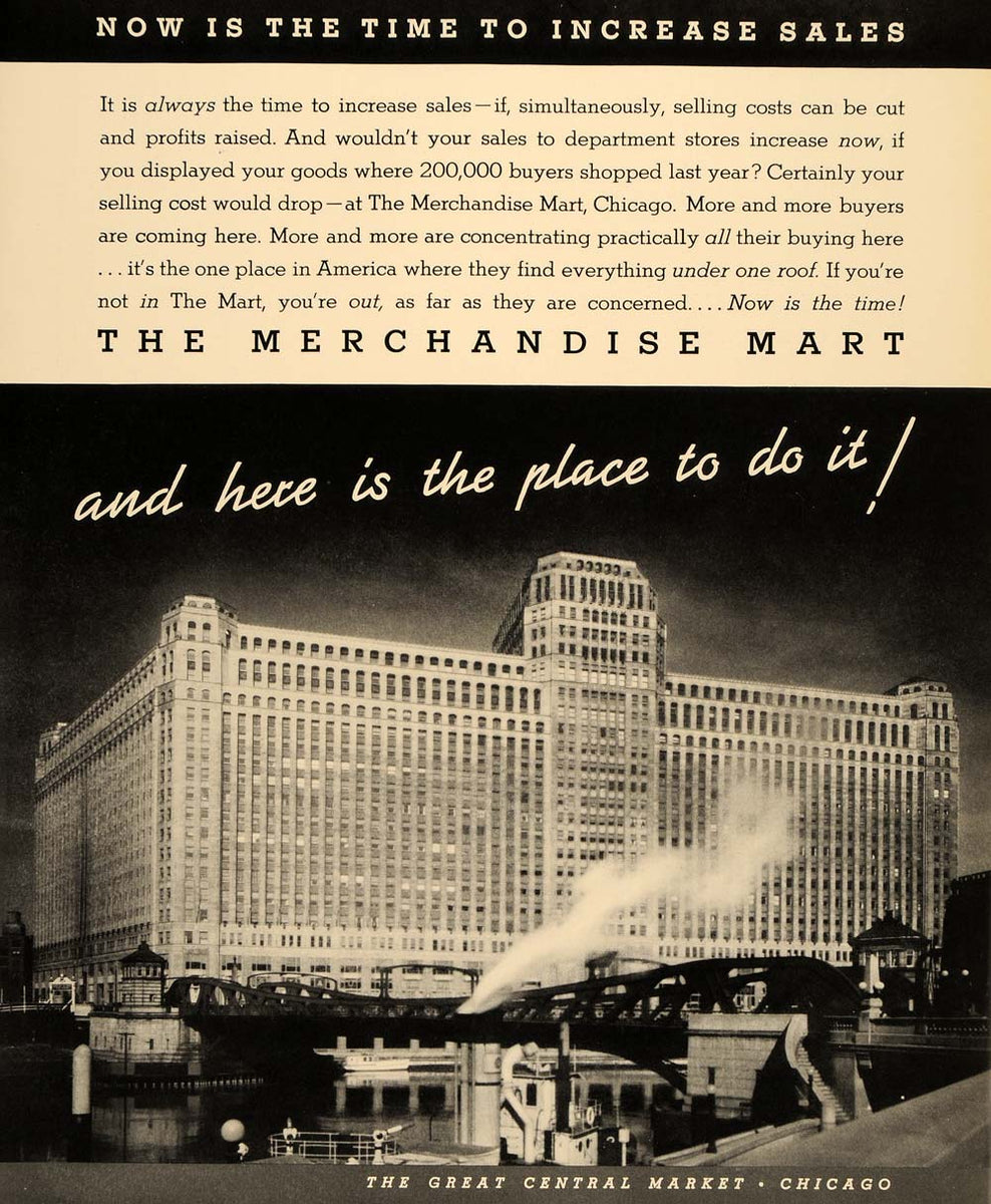 1935 Ad Merchandise Mart Central Market Chicago RARE - ORIGINAL ADVERT ...