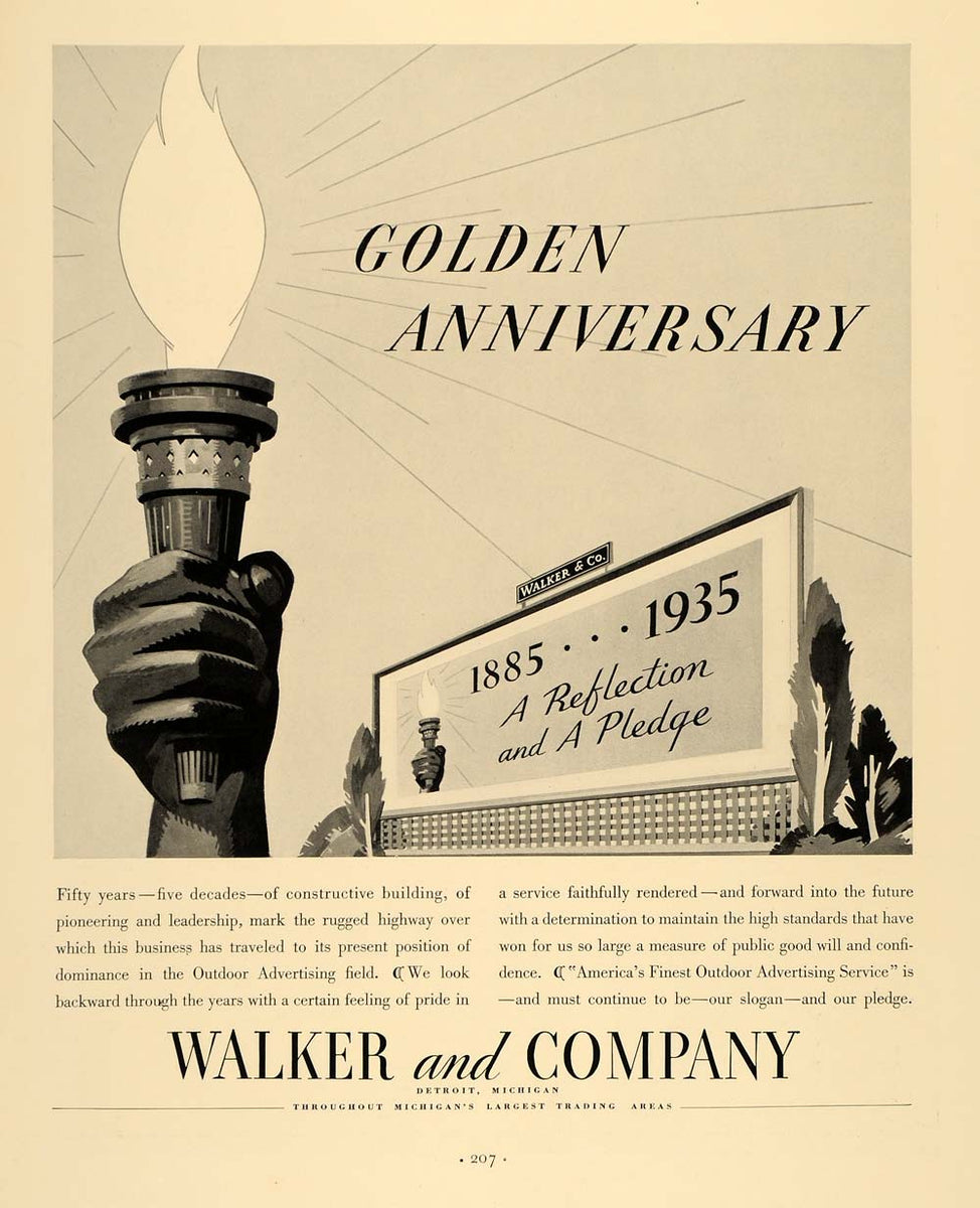 1935 Ad Walker Outdoor Advertising Billboard Pledge - ORIGINAL ADVERTI ...