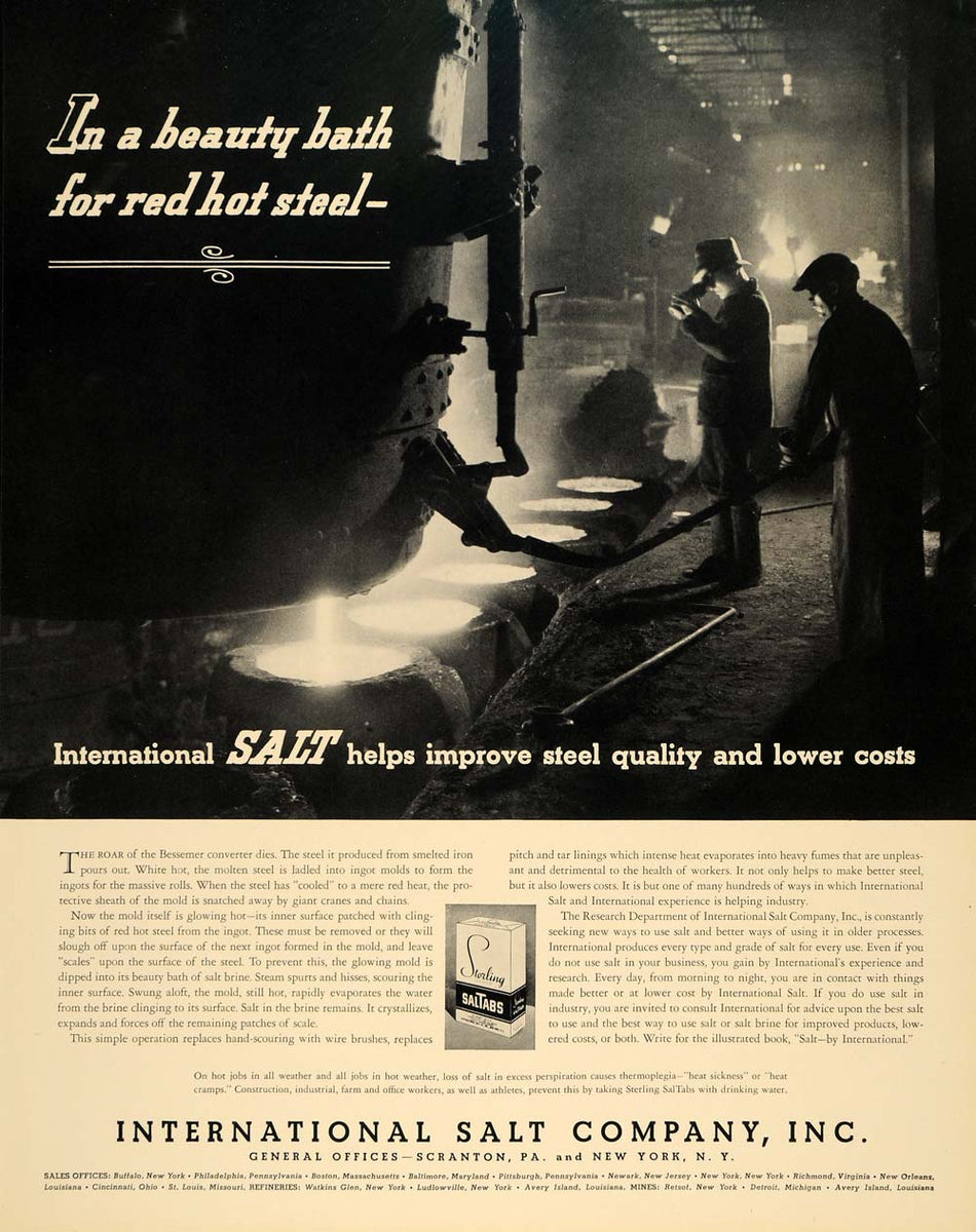 1940 Ad International Sterling Refined Salt SalTabs - ORIGINAL ADVERTI ...
