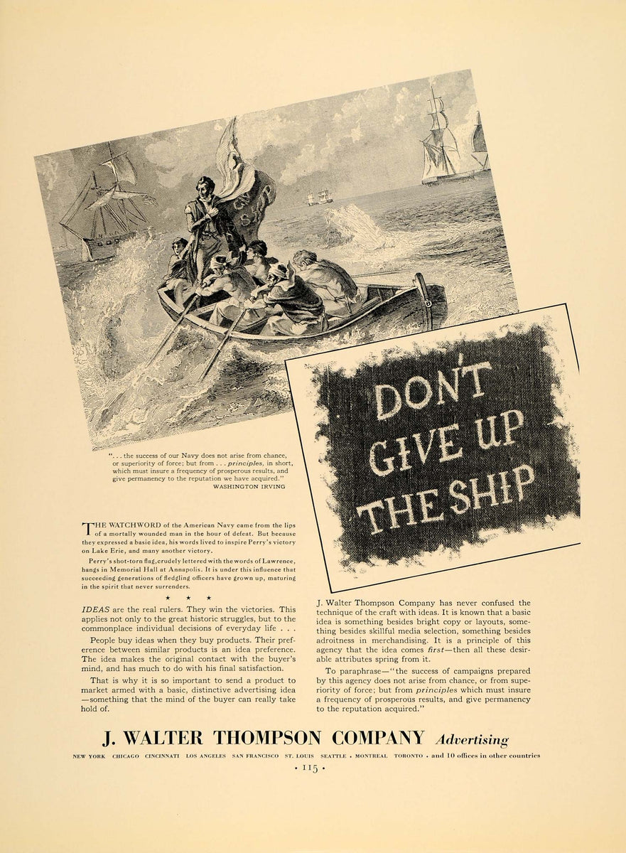 1936 Ad J Walter Thompson Advertising Illustration - ORIGINAL ADVERTIS ...
