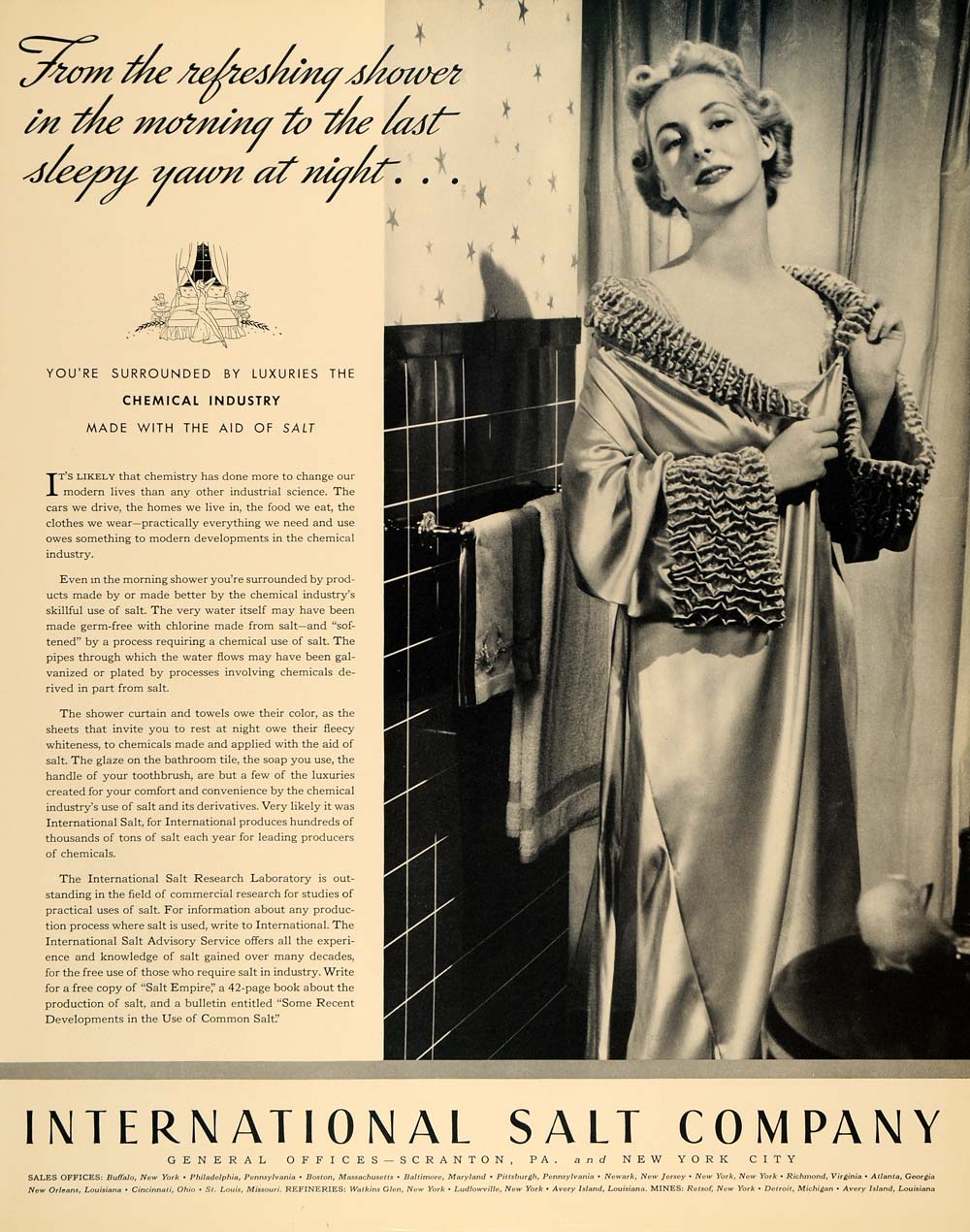 1936 Ad International Salt Fashion Chemical Scranton - ORIGINAL ADVERT ...