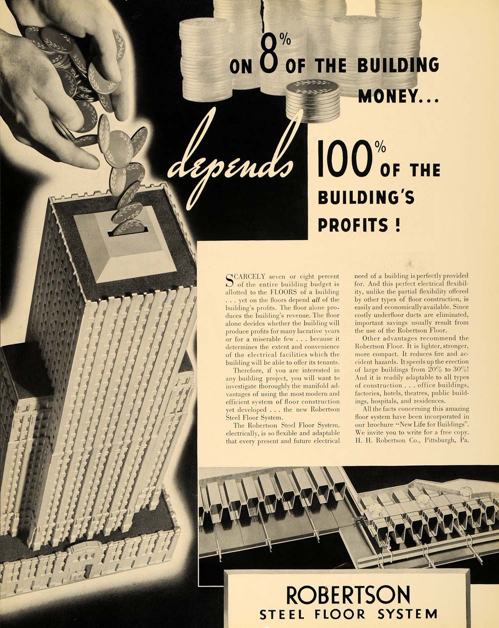 1935 Ad Robertson Steel Floor System Electical Flexible - ORIGINAL F6A ...
