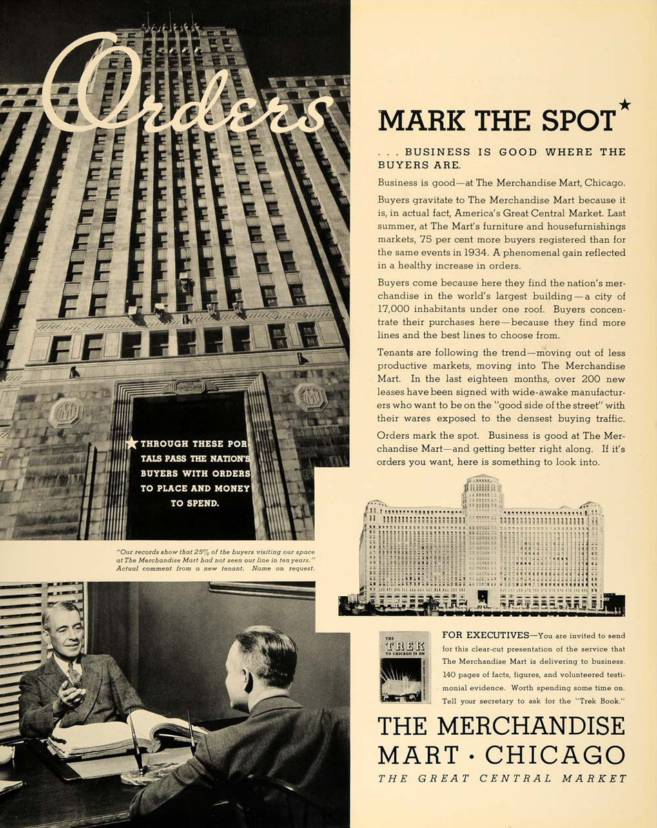 1935 Ad Merchandise Mart Chicago Great Central Market - ORIGINAL ADVER ...