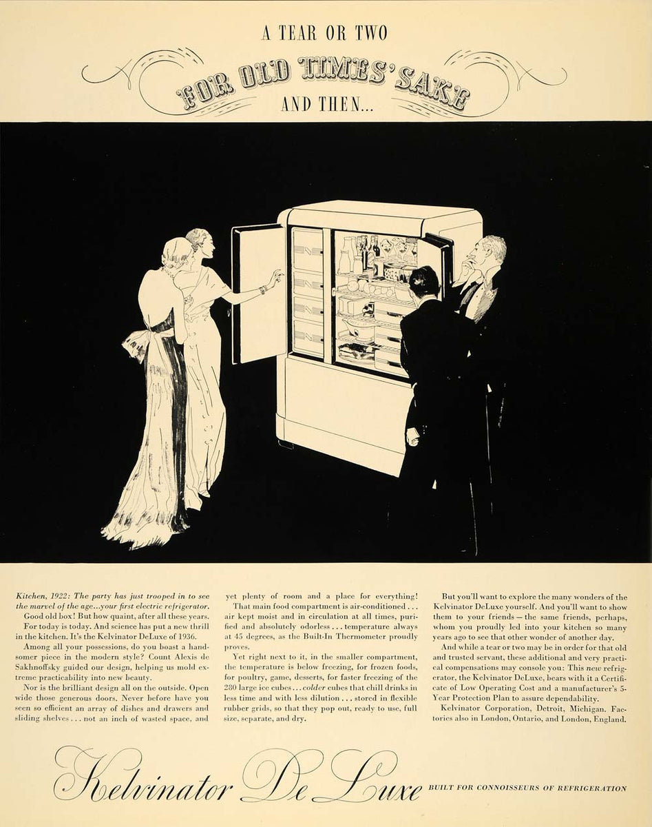 1936 Ad Kelvinator De Luxe Electric Refrigerator Home - ORIGINAL ADVER ...