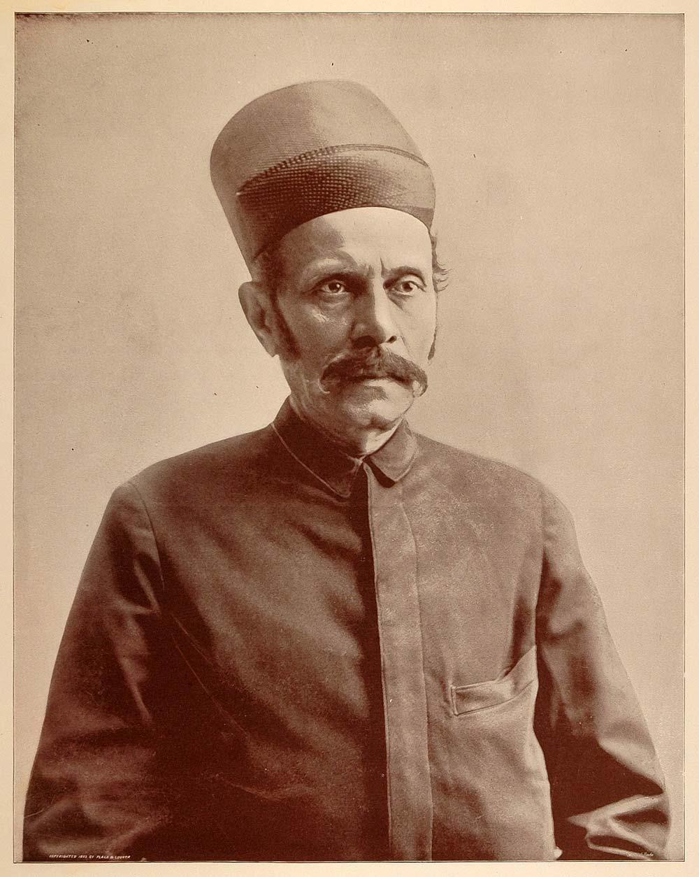 1893 Chicago Worlds Fair Portrait Parsi Man Merchant Bombay India Hist ...