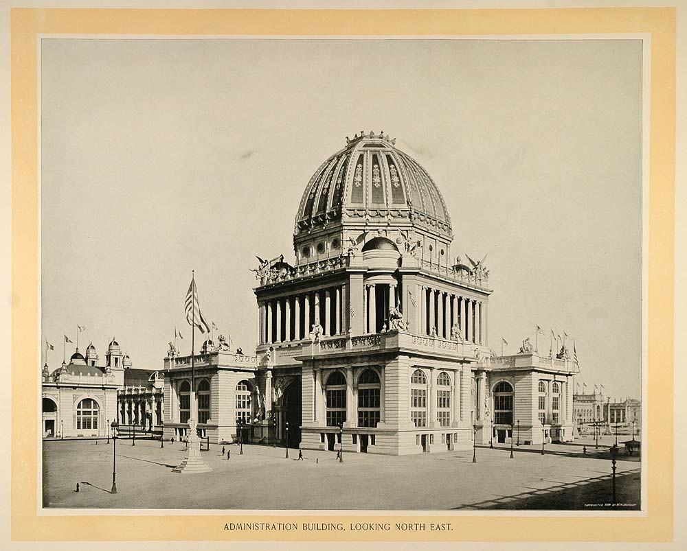 1893 Chicago World's Fair Administration Building Architecture William ...