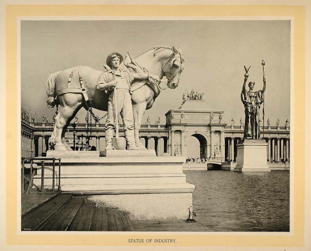 1893 Chicago World's Fair Statue Industry W. H. Jackson - ORIGINAL FAI ...