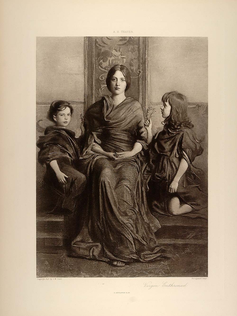 1896 Virgin Enthroned Children Abbott Henderson Thayer - ORIGINAL FAI5 ...
