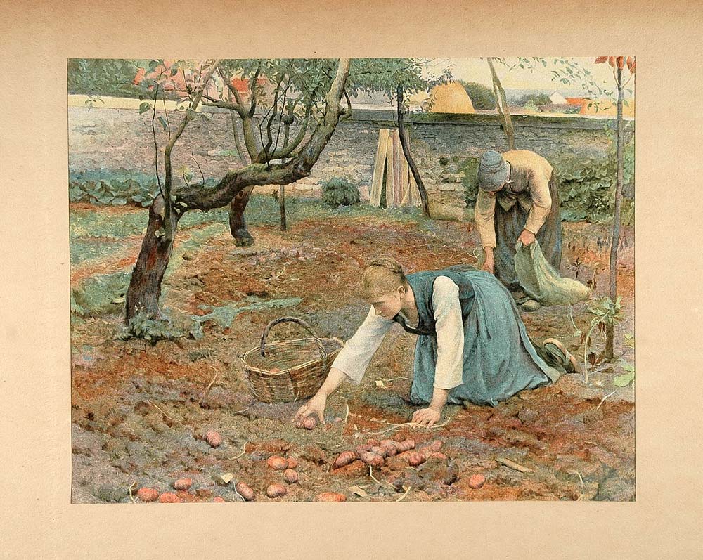 1896 Print Potato Gatherers Normandy Peasants Guy Rose - ORIGINAL FAI5 ...