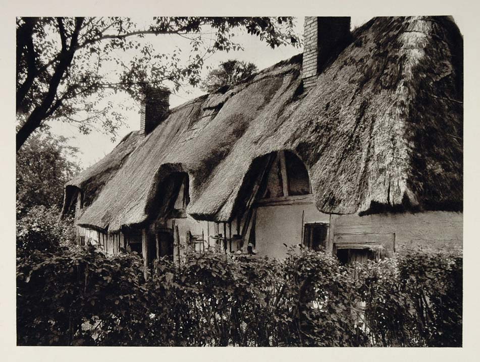 1927 Norman Farm House Thatched Roof Normandy France - ORIGINAL PHOTOG ...
