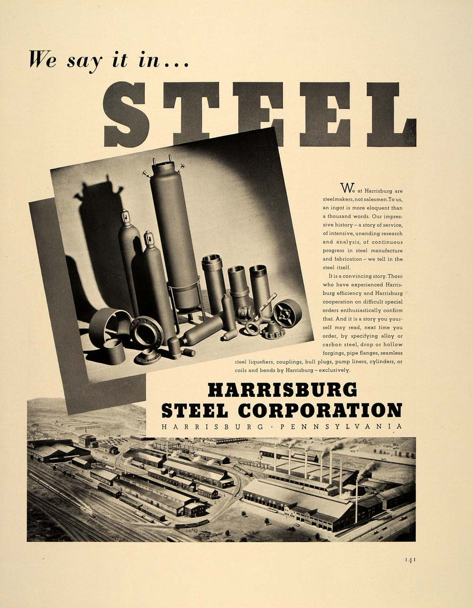 1939 Ad Harrisburg Steel Corporation Plant Factory PA - ORIGINAL ADVER ...