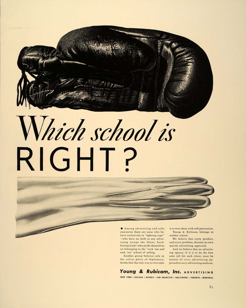 1939 Ad Young & Rubicam Advertising Boxing Ladies Glove - ORIGINAL FT6 ...
