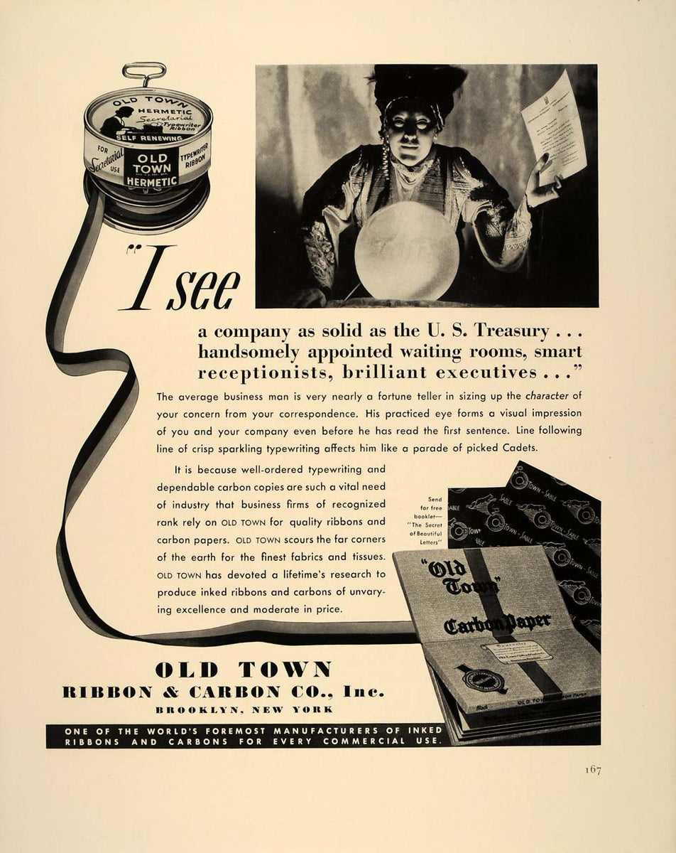 1939 Ad Old Town Ribbon Fortune Teller Crystal Ball - ORIGINAL ADVERTI ...