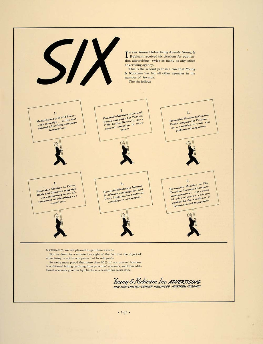 1937 Ad Young & Rubicam Advertising Citations Awards - ORIGINAL ADVERT ...