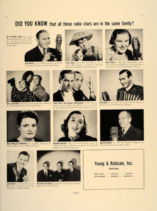 1937 Ad Young & Rubicam Radio Stars Jack Benny Burns - ORIGINAL ADVERT ...