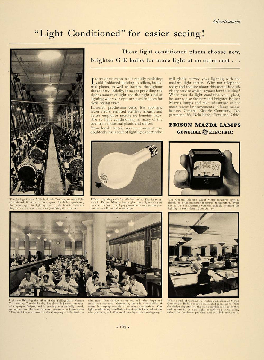 1937 Ad General Electric Edison Mazda Lamp Light Bulb - ORIGINAL ADVER ...