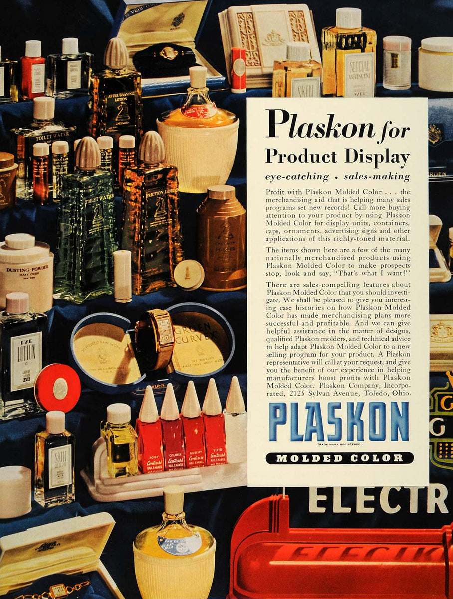 1940 Ad Plaskon Molded Color Plastic Product Display - ORIGINAL ADVERT ...