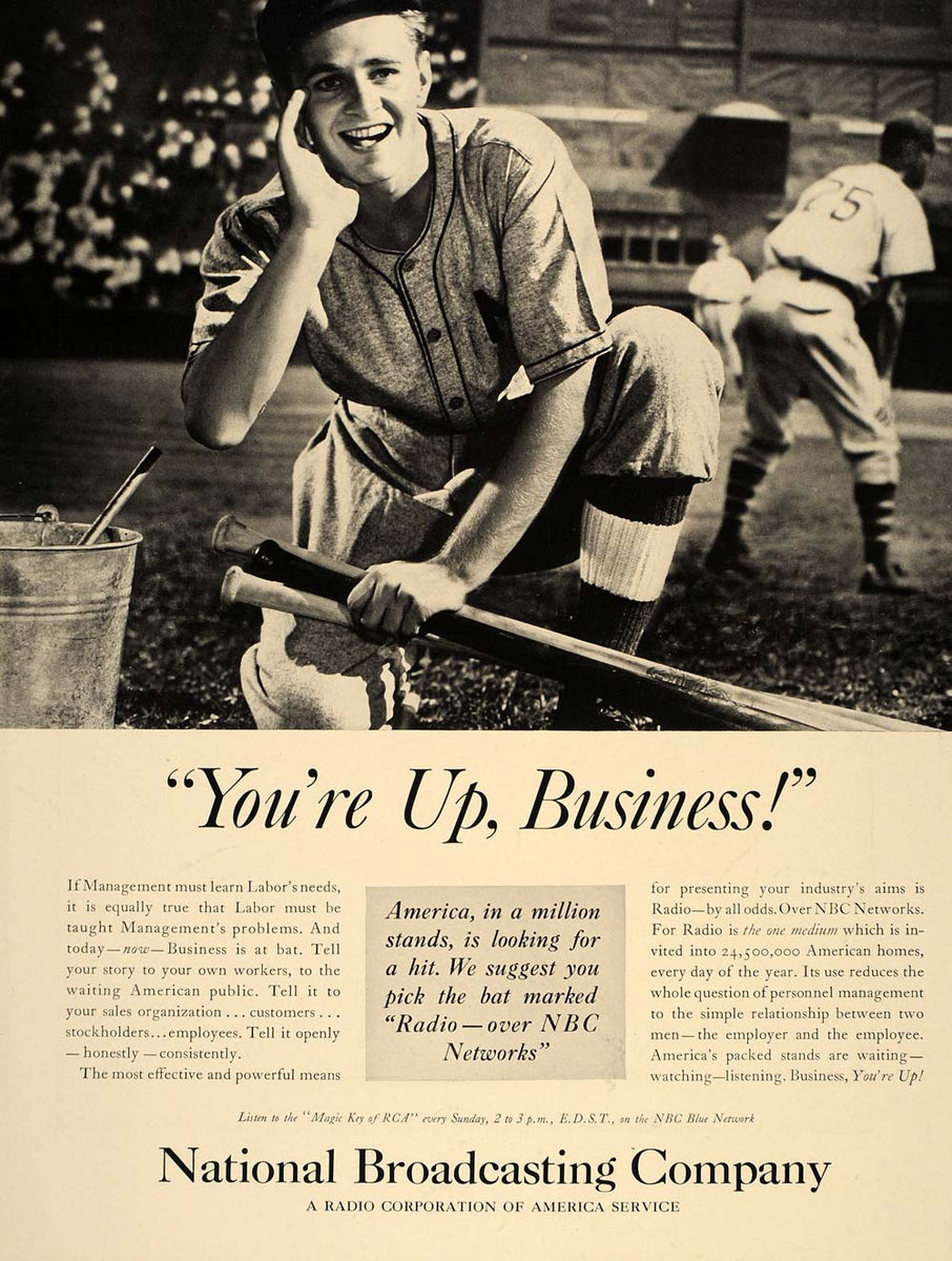 1937 Ad NBC National Broadcasting Co. Radio Baseball - ORIGINAL ADVERT ...