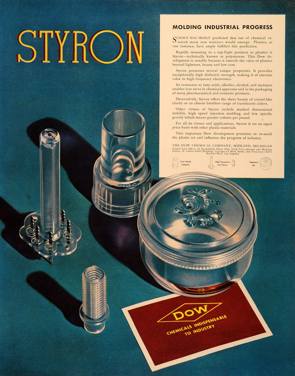 1939 Ad Dow Chemical Industry Styron Plastic Midland - ORIGINAL ADVERT ...