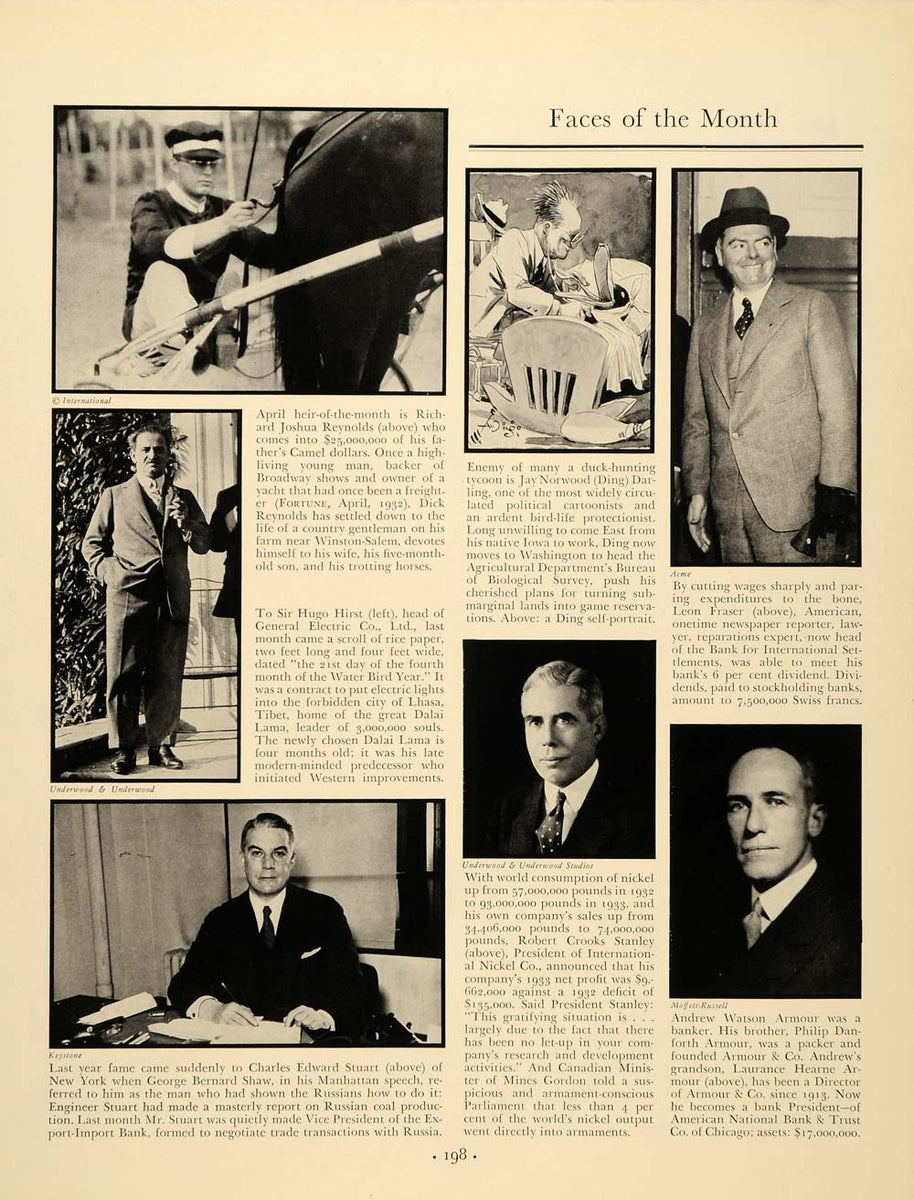 1934 Fortune Magazine Famous Faces George Bernard Shaw ORIGINAL HISTOR ...