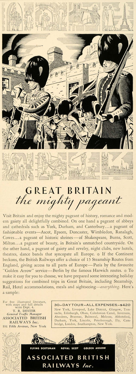 1934 Ad Great Britain British Railway Railroad Epsom - ORIGINAL ADVERT ...