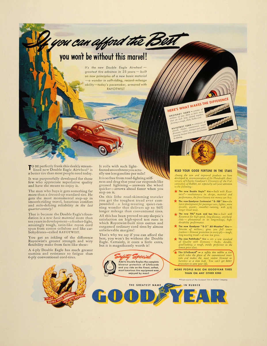 1939 Ad Rubber GoodYear Tires Rayotwist Automobiles - ORIGINAL ADVERTI ...
