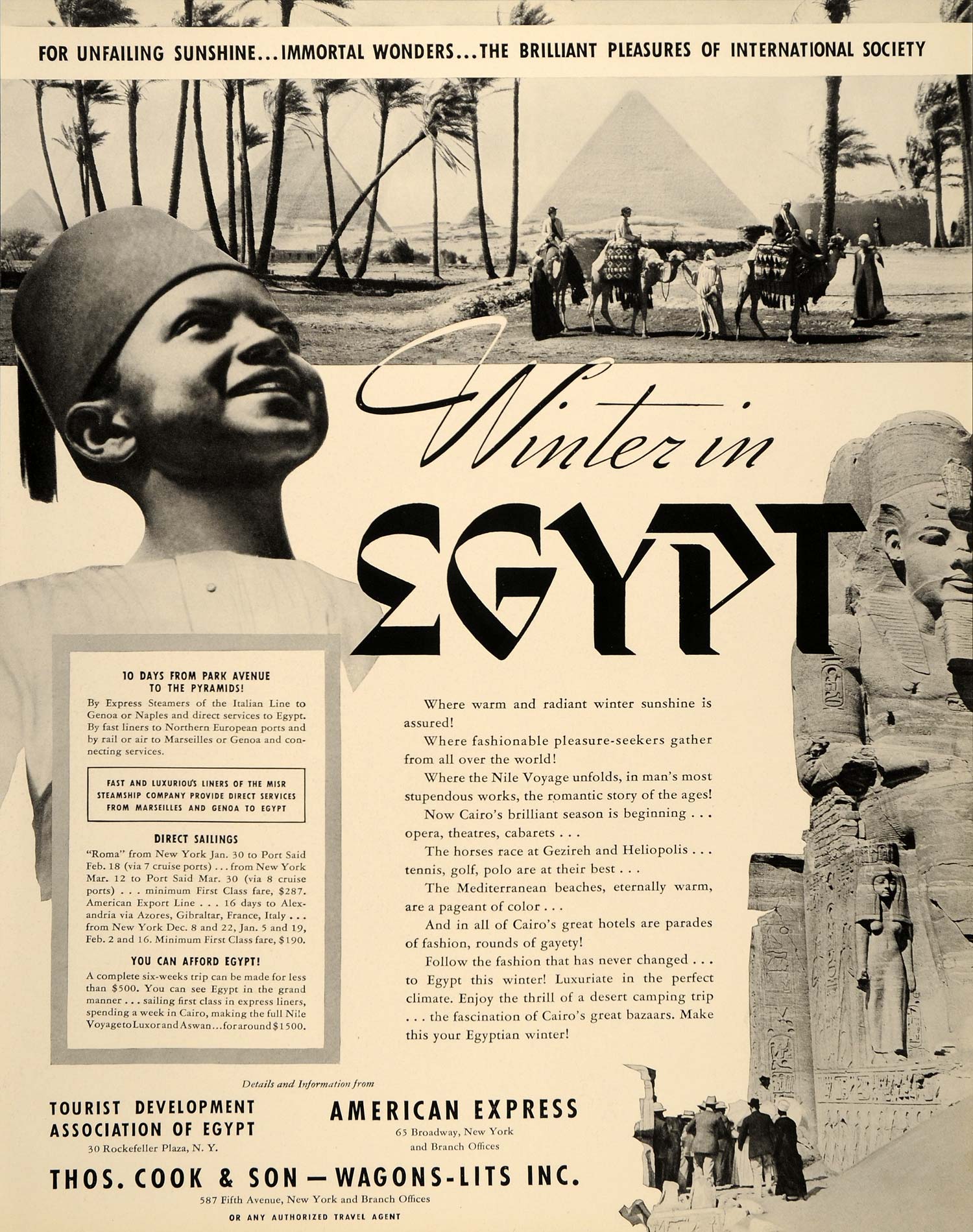 1937 Ad Egypt Tombs Temples Treasures Pyramids Travel - ORIGINAL FTT9 ...
