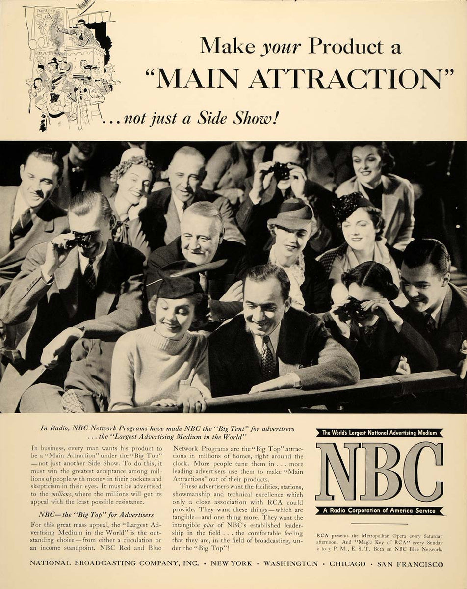 1937 Ad NBC Radio National Broadcasting Advertising - ORIGINAL ADVERTI ...