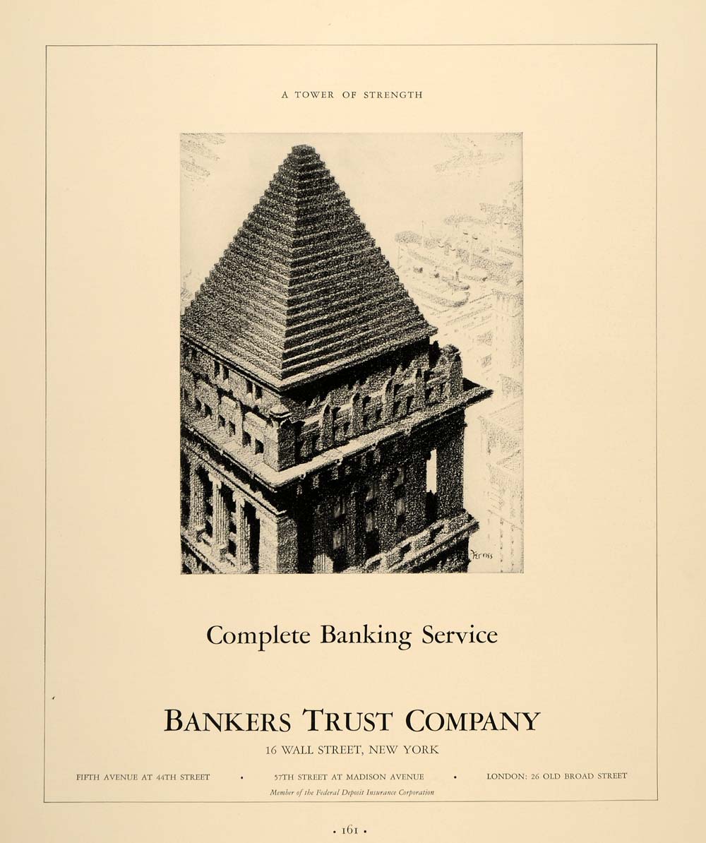 1937 Ad Bankers Trust Company Banking Money Strength - ORIGINAL ADVERT ...