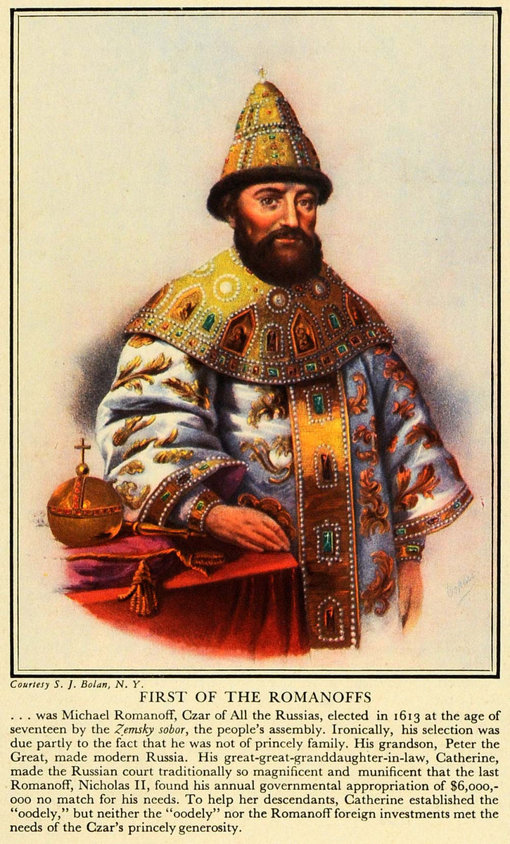 1931 Print Michael Romanoff Czar Russia Royalty Costume Fashion Royal ...