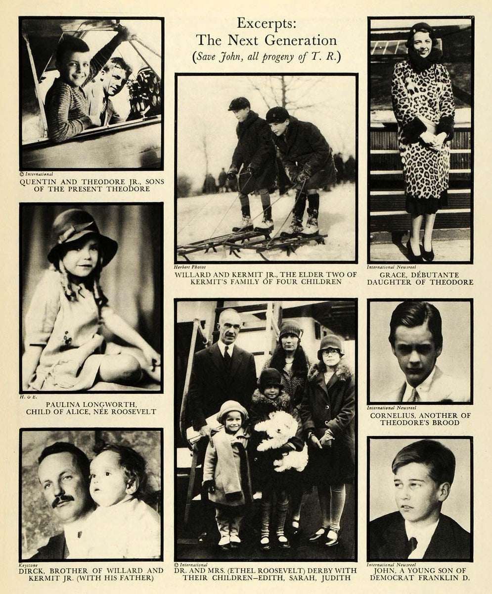 1931 Print Roosevelt Family Children Cornelius Portrait Grace Theodore ...