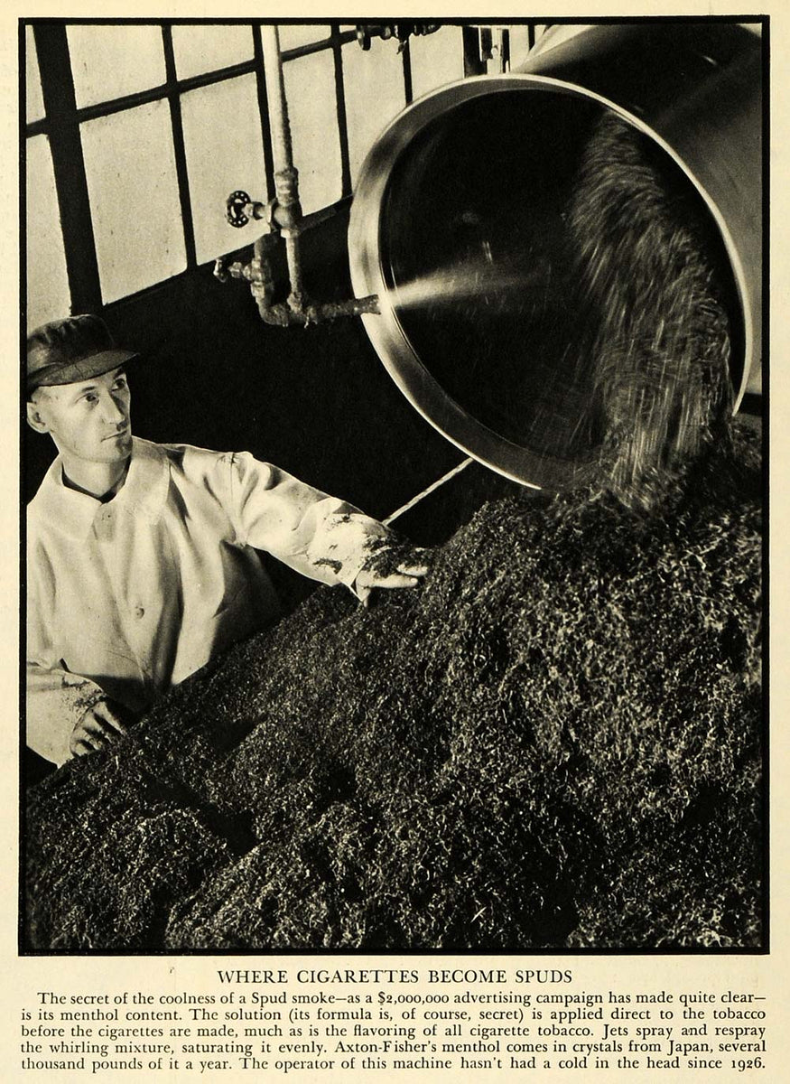 1932 Print Cigarettes Spud Tobacco Smoking Axton-Fisher Machine Mentho ...