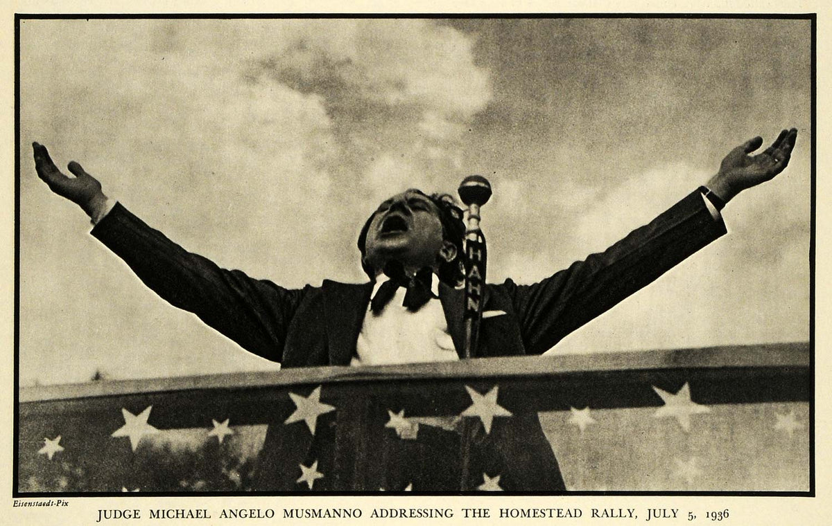 1936 Print Judge Michael Angelo Musmanno Homestead Rally Flag Portrait ...