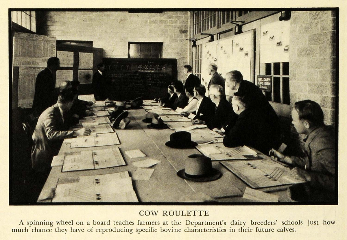 1936 Print Cow Roulette Dairy Department Agriculture Calf Farming Farm ...