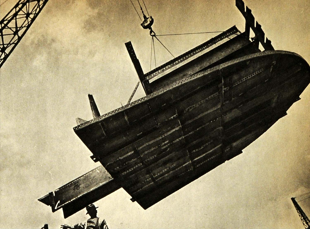 1937 Print Tanker Sparrows Point Fore River Engine Ship Shipyard Maryl ...