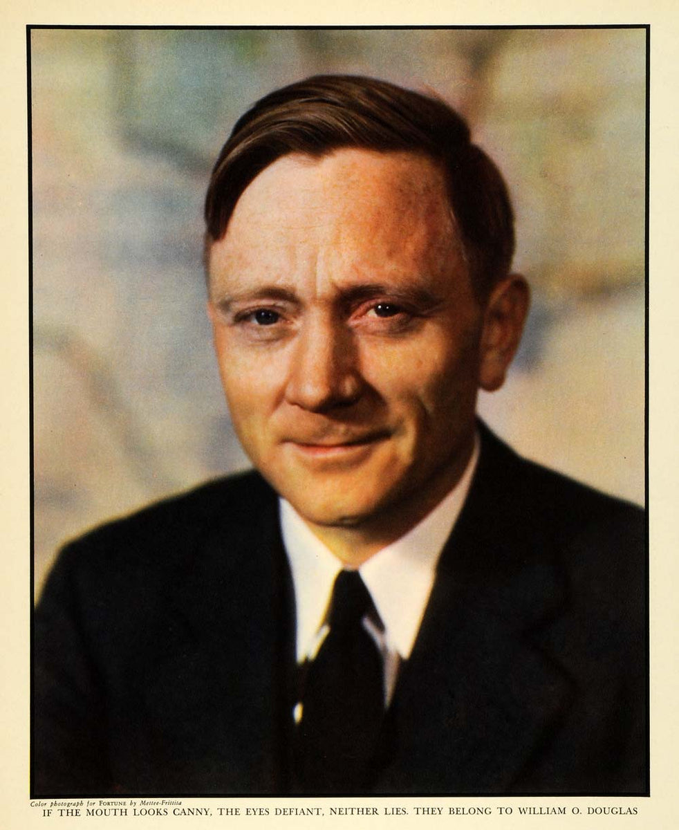 1938 Print Portrait William Douglas Frittita Justice Supreme Court Por – Period Paper Historic ...