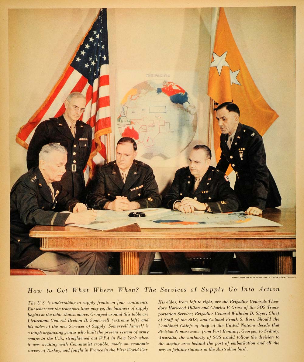 1942 Print Bob Leavitt General Brehon Somervell Dillon Gross Styer Ros ...