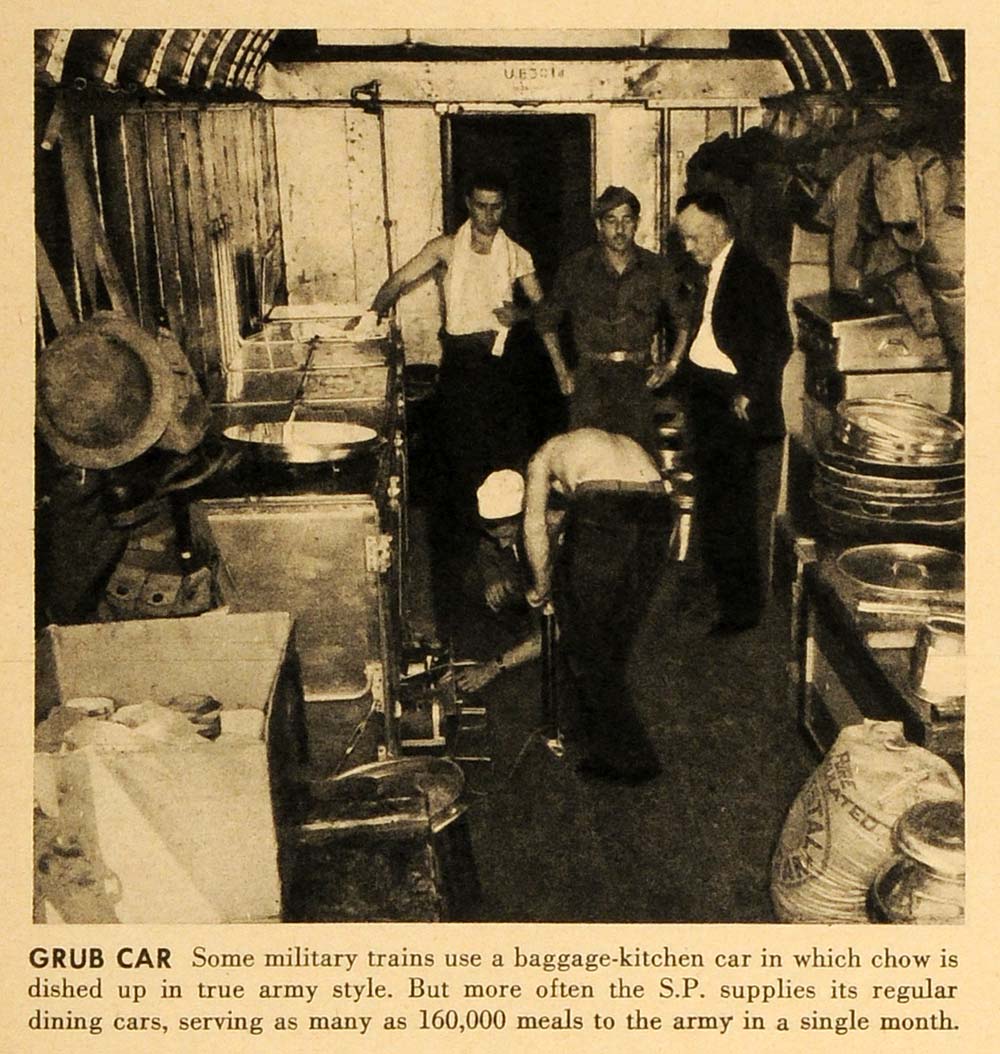 1942 Print Military Trains Kitchen Southern Pacific Railway Uniform So ...
