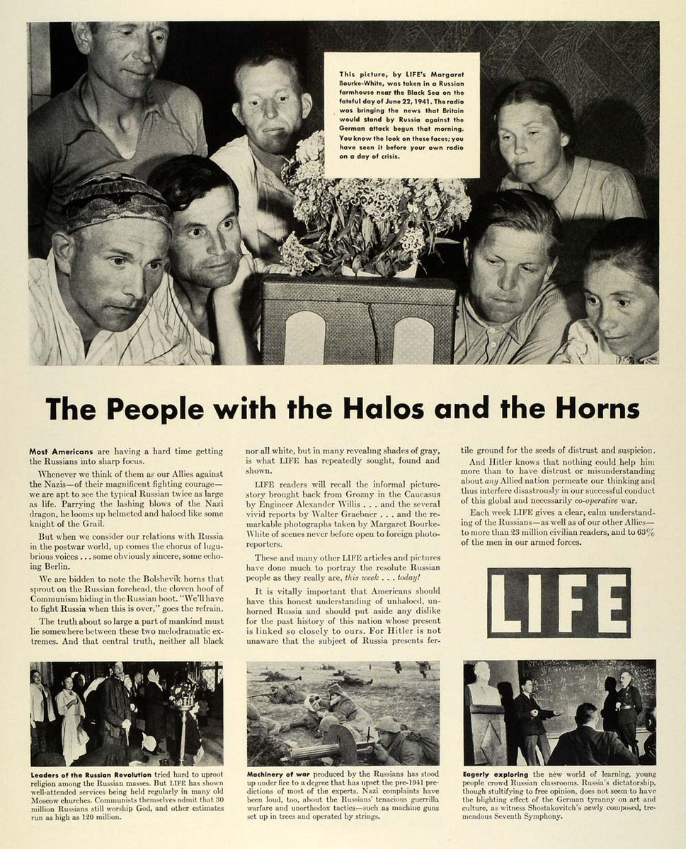 1942 Ad Life Magazine World War II Radio Broadcasting Margaret Bourke ...