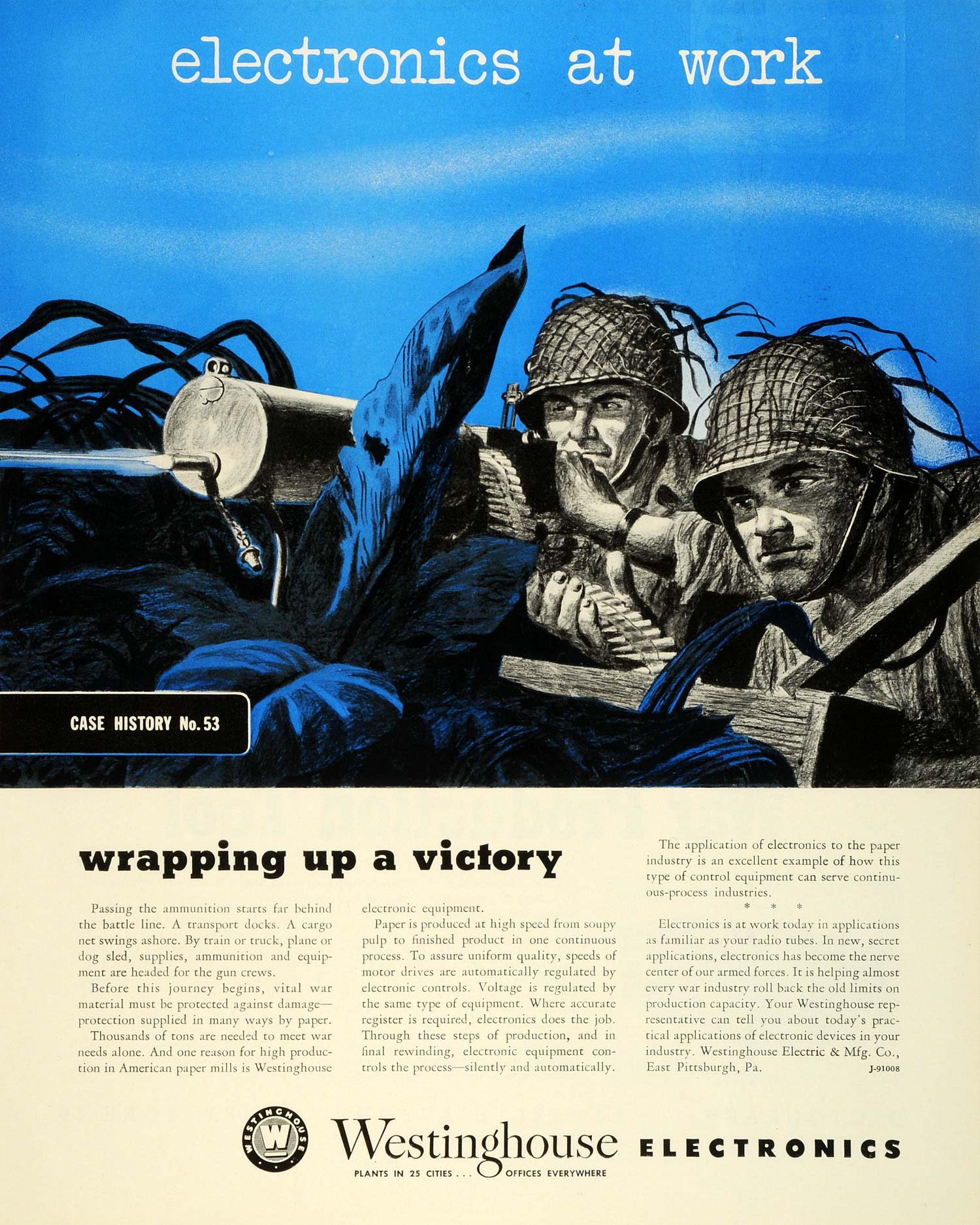 1943 Ad Westinghouse Electronics WWII War Production Aid Military Army ...